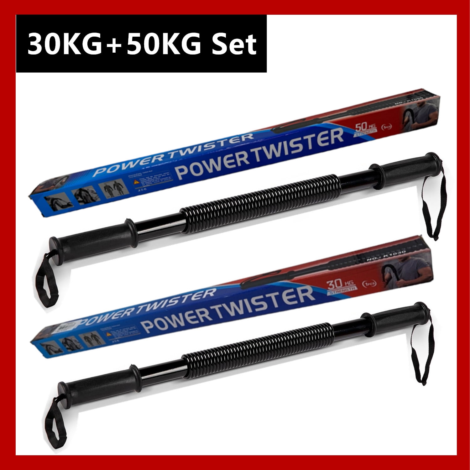 30KG & 50KG Power Twister Bar Set for Upper Body Arms Strength Training ...