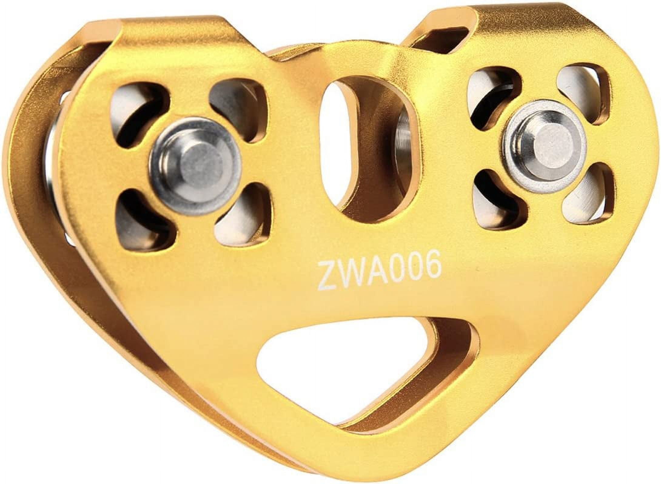 30KN Double Pulley Aluminum Carriage For Climbing Cable Heart Shaped ...