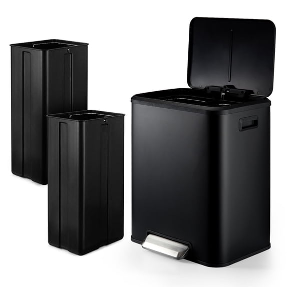 30L (2x15L) Double Compartment Waste Bin - Professional Stainless Steel ...