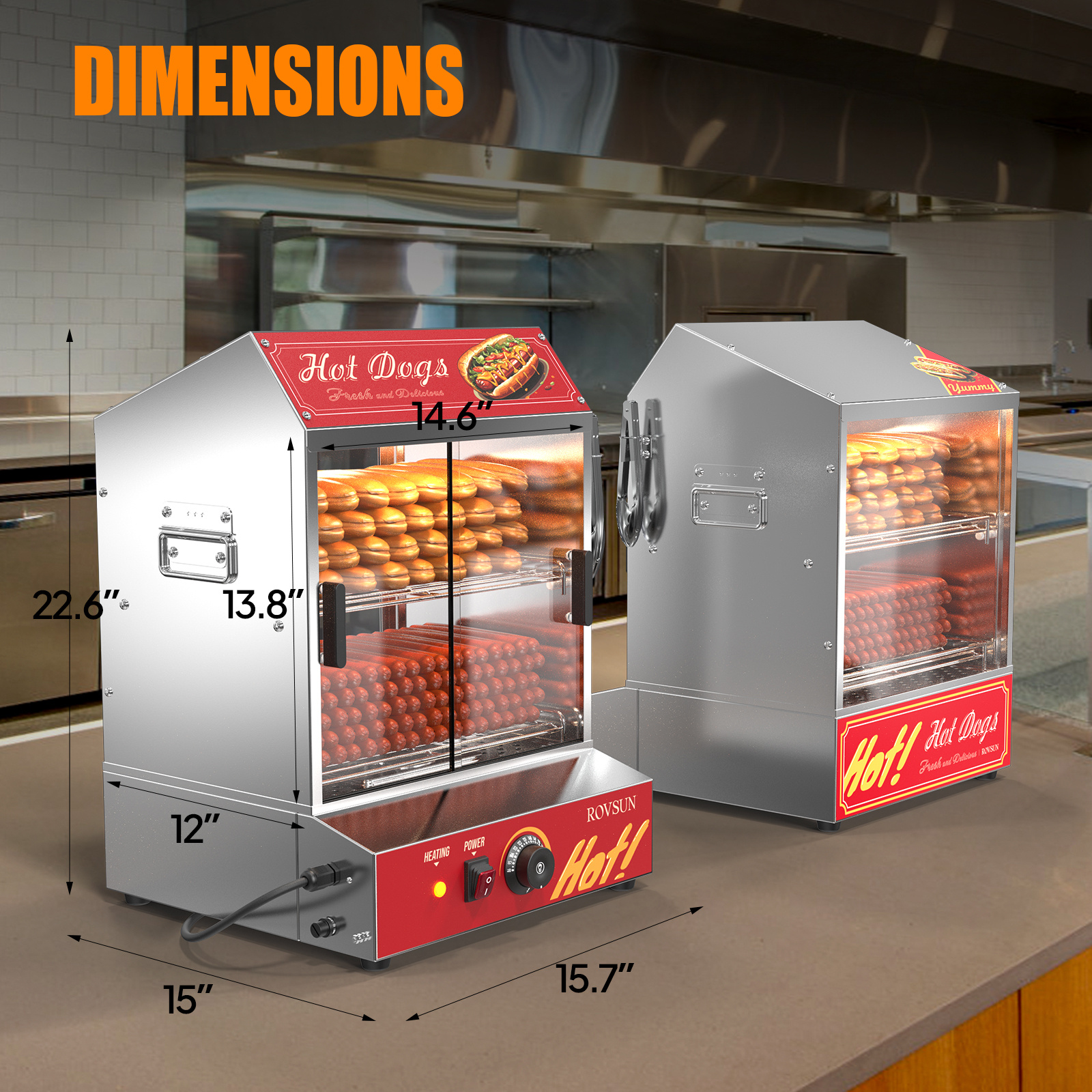 30L/31.7QT 2-Tier Electric Hot Dog Steamer with Bun Warmer - 175 Hot ...