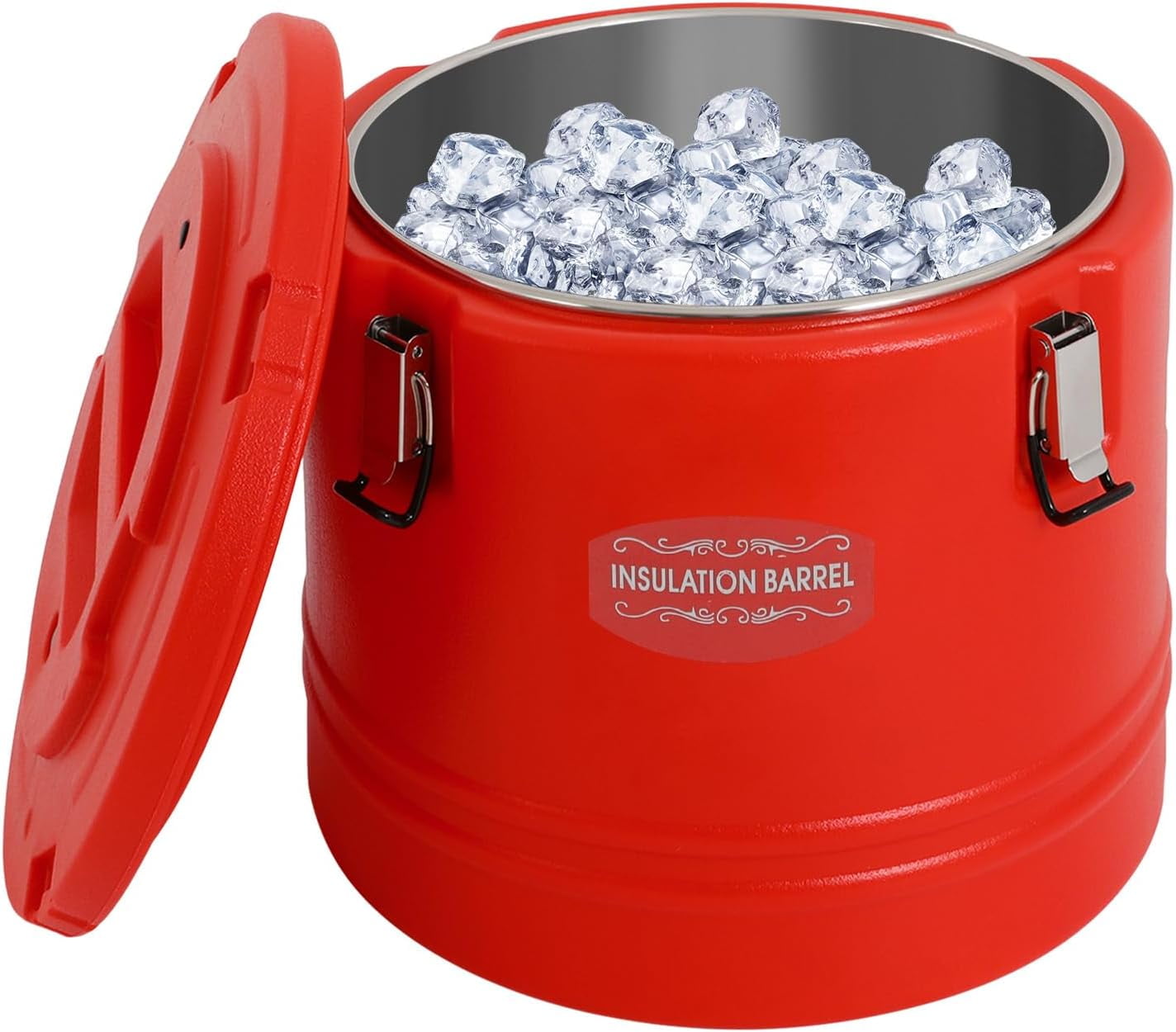 30L/31.7Qt Insulated Bucket Soup Container with Lid Portable Food ...