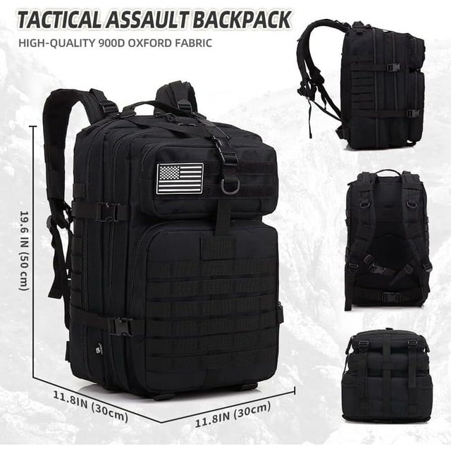 30L 45L Tactical Military Backpack Large Army Go Bug Out Bag 3 Day ...