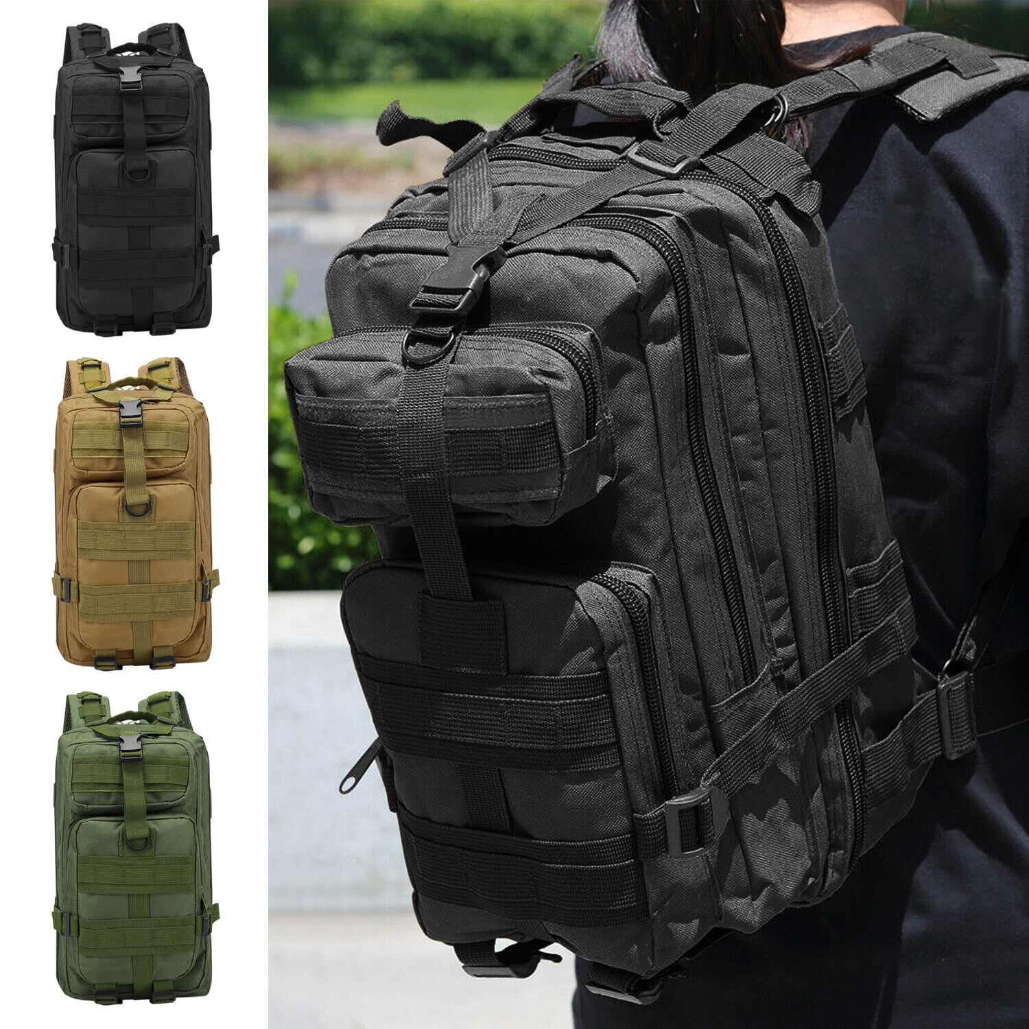 30L/55L Outdoor Military Tactical Backpack Rucksack Hiking Shoulder Bag ...