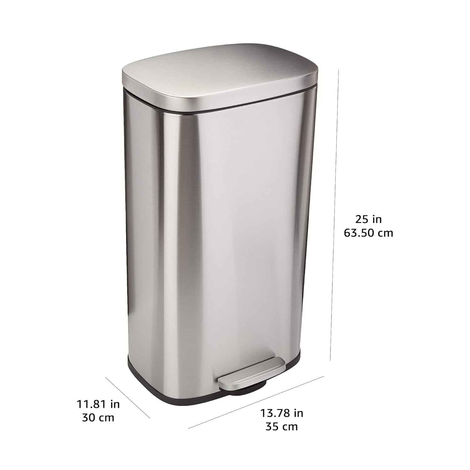Brushed Nickel Trash Can