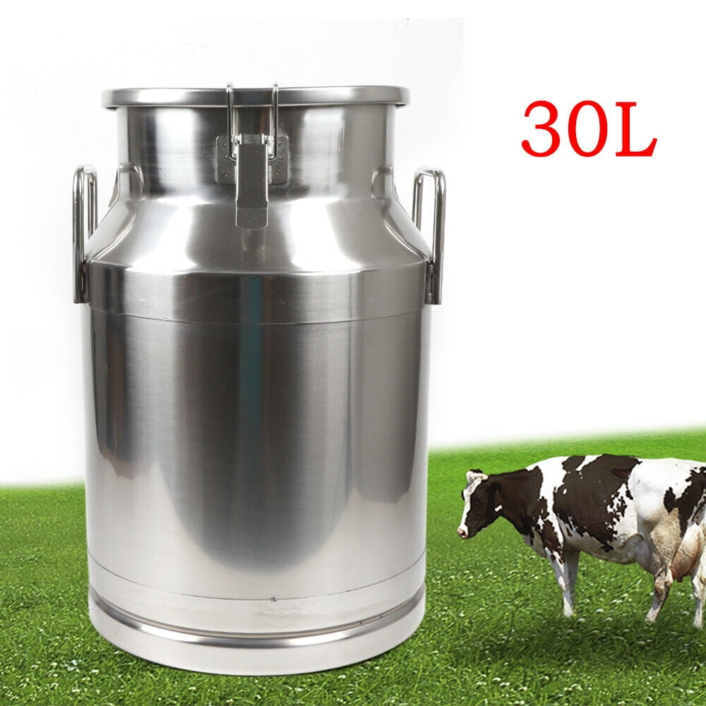 30L/7.9 Gallon Stainless Steel Milk Can - Heavy Duty Milk Jug Milk Bucket Wine Pail Bucket ...