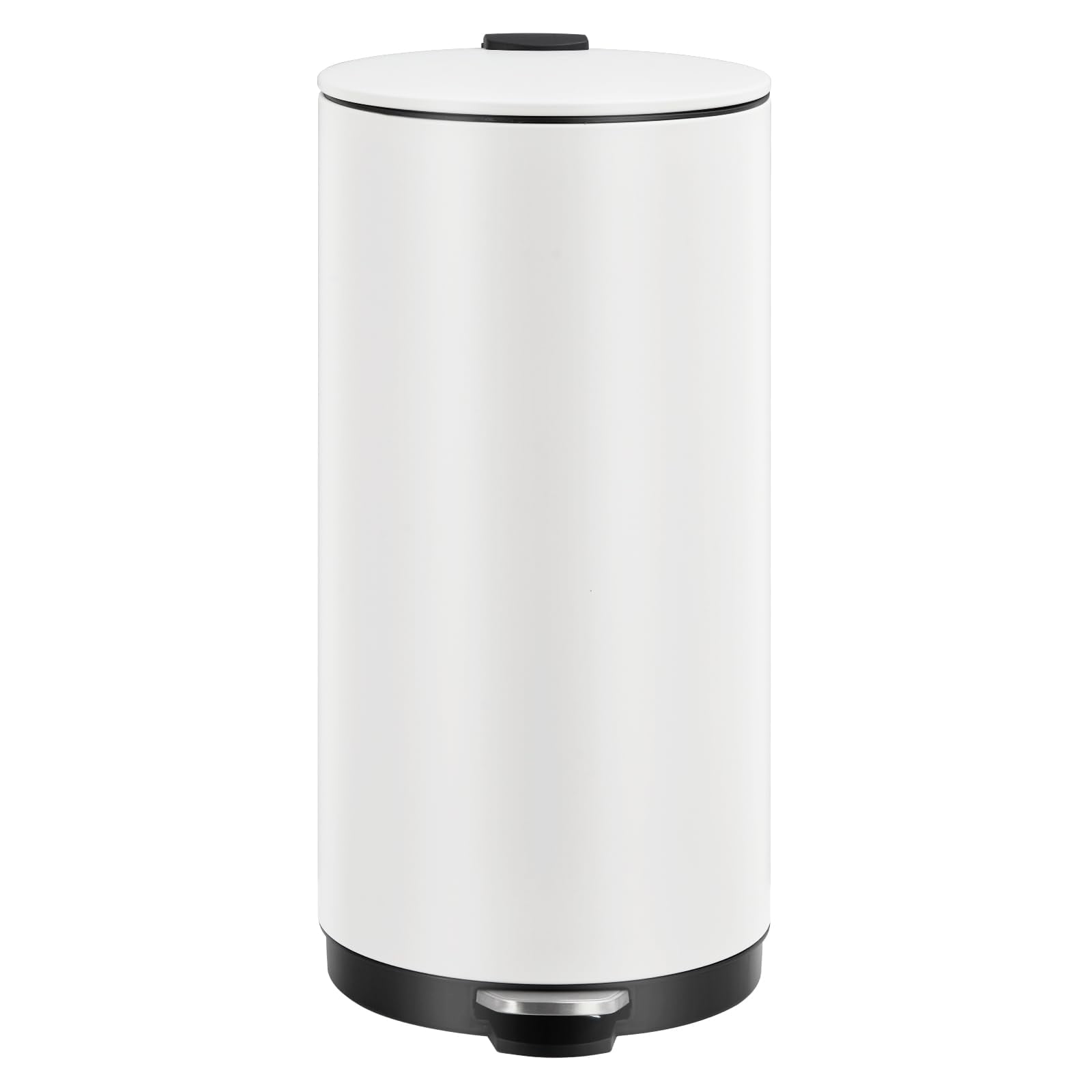 30L/8 Gallon Round Trash Can,Modern Garbage Can with Soft Close Lid and Foot Pedal,Compact ...