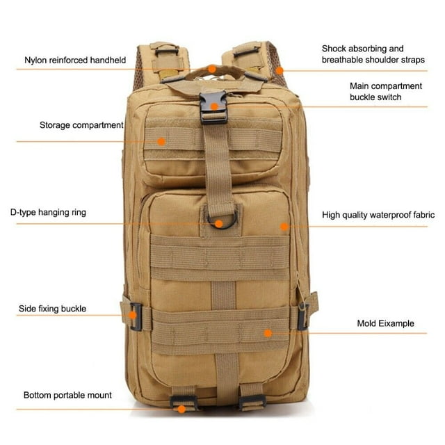 30L Military Tactical Backpack Large Army 3 Day Assault Pack Molle Bag ...