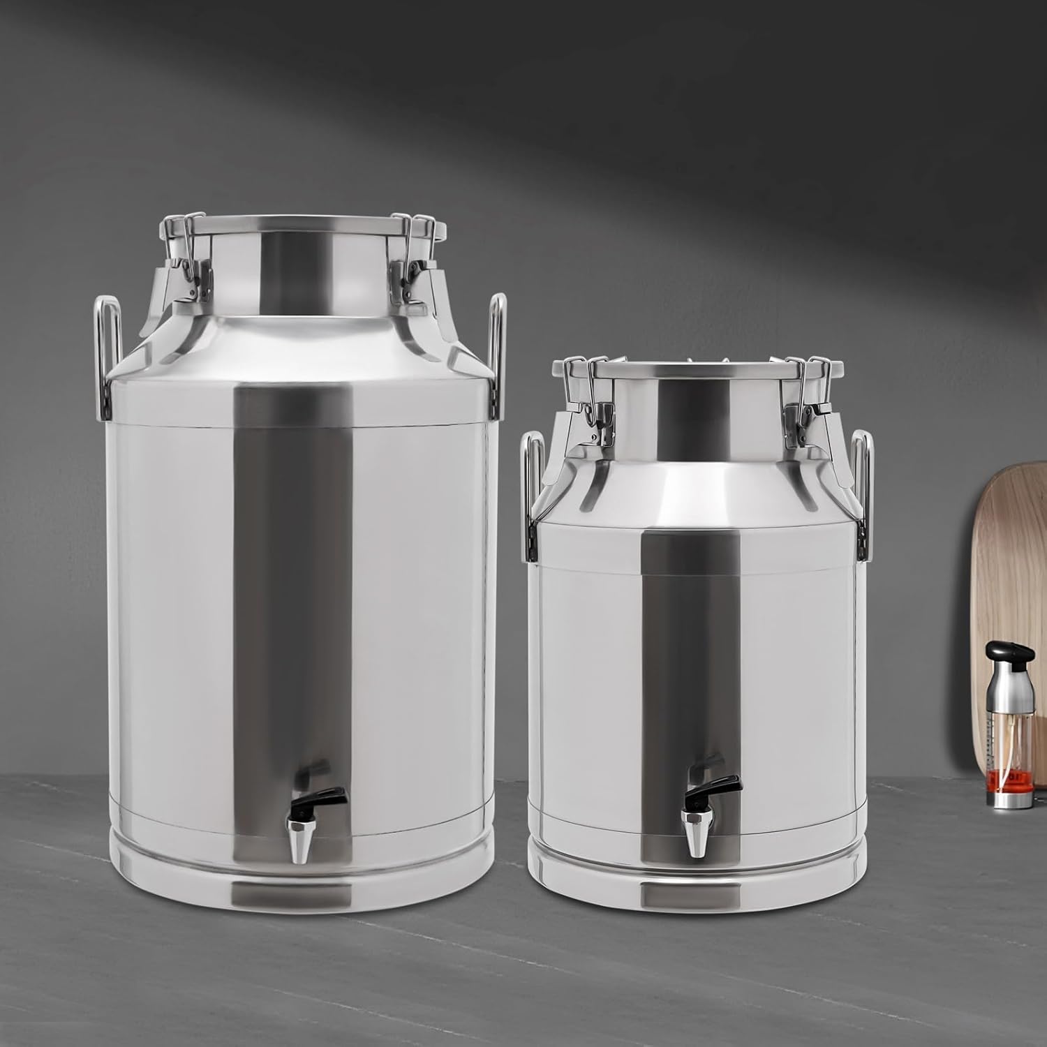 30L Milk Can Wine Bucket Liquid Storage Jug Seal Barrel Steel201 ...