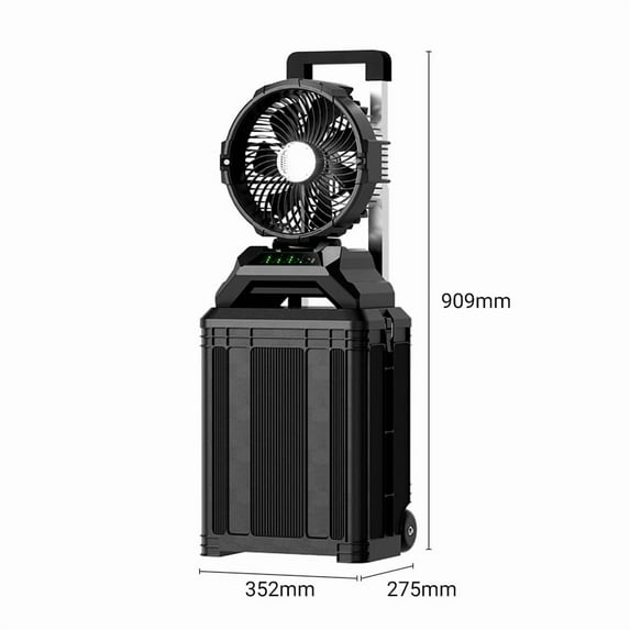 30L Portable Misting Fan with Wheels, 30000mAh Rechargeable Battery ...