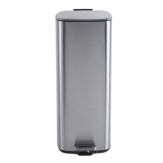 30L Step Trash Can, Stainless Steel Pedal Garbage Bin (BAA30 Model, 36× ...