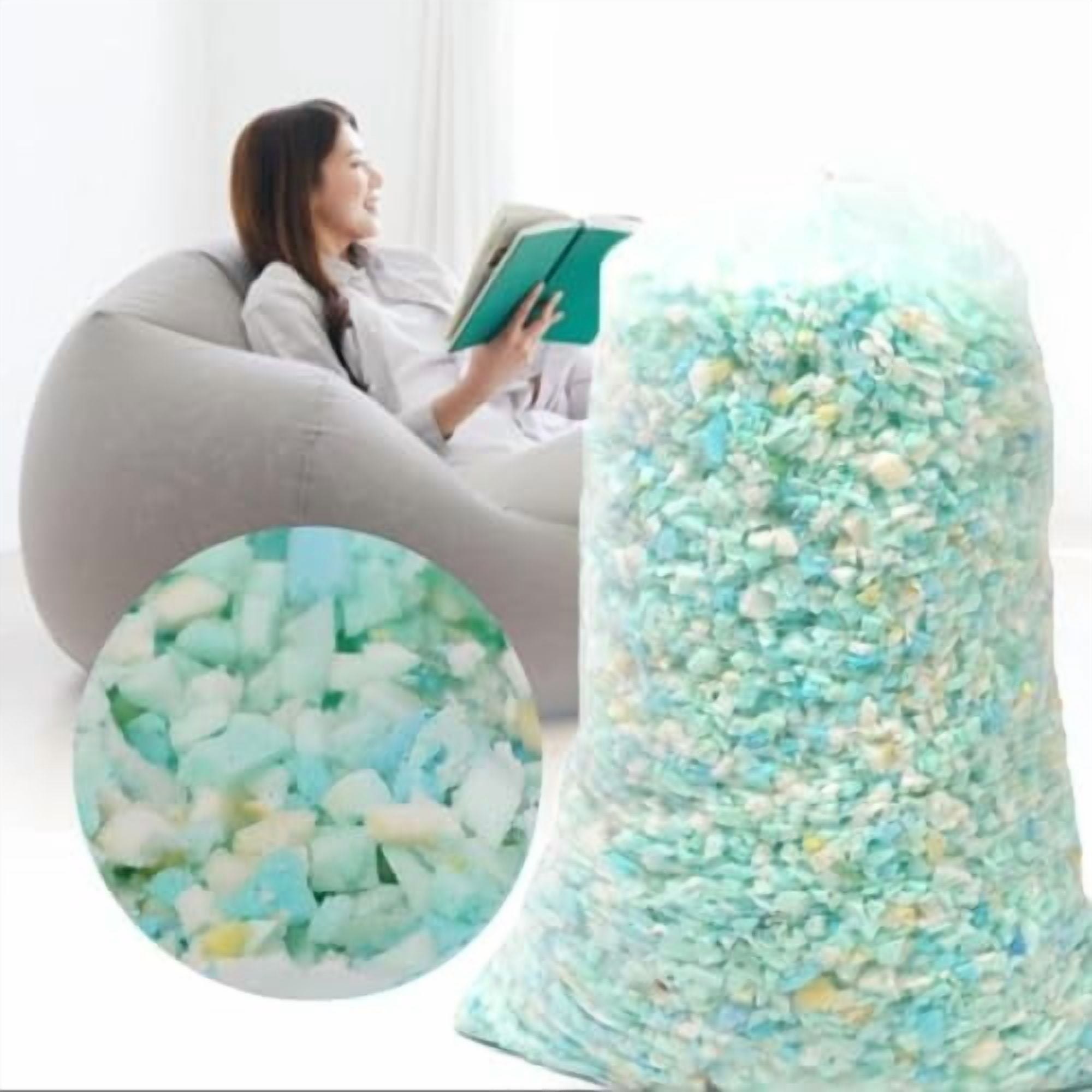 30LBS Bean Bag Filler High Density Shredded Memory Foam Pillow Stuffing ...