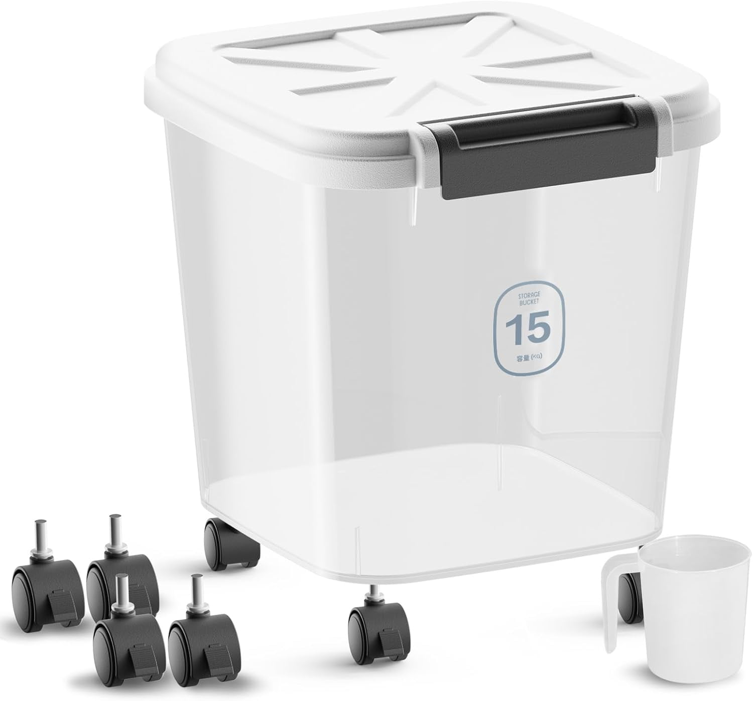 30LBS Rice Container - Rice Dispenser 30LBS/15KG/15Qt Food Cereal ...