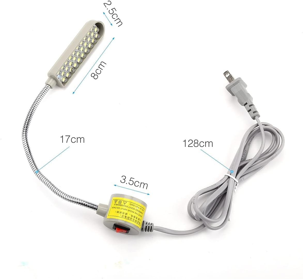 30LED Sewing Machine Light, Flexible White Soft Light Work Lamp, Plug ...