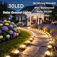 30LED Solar Ground Lights Warm Light, IP65 Waterproof, Auto On/Off, 8 ...