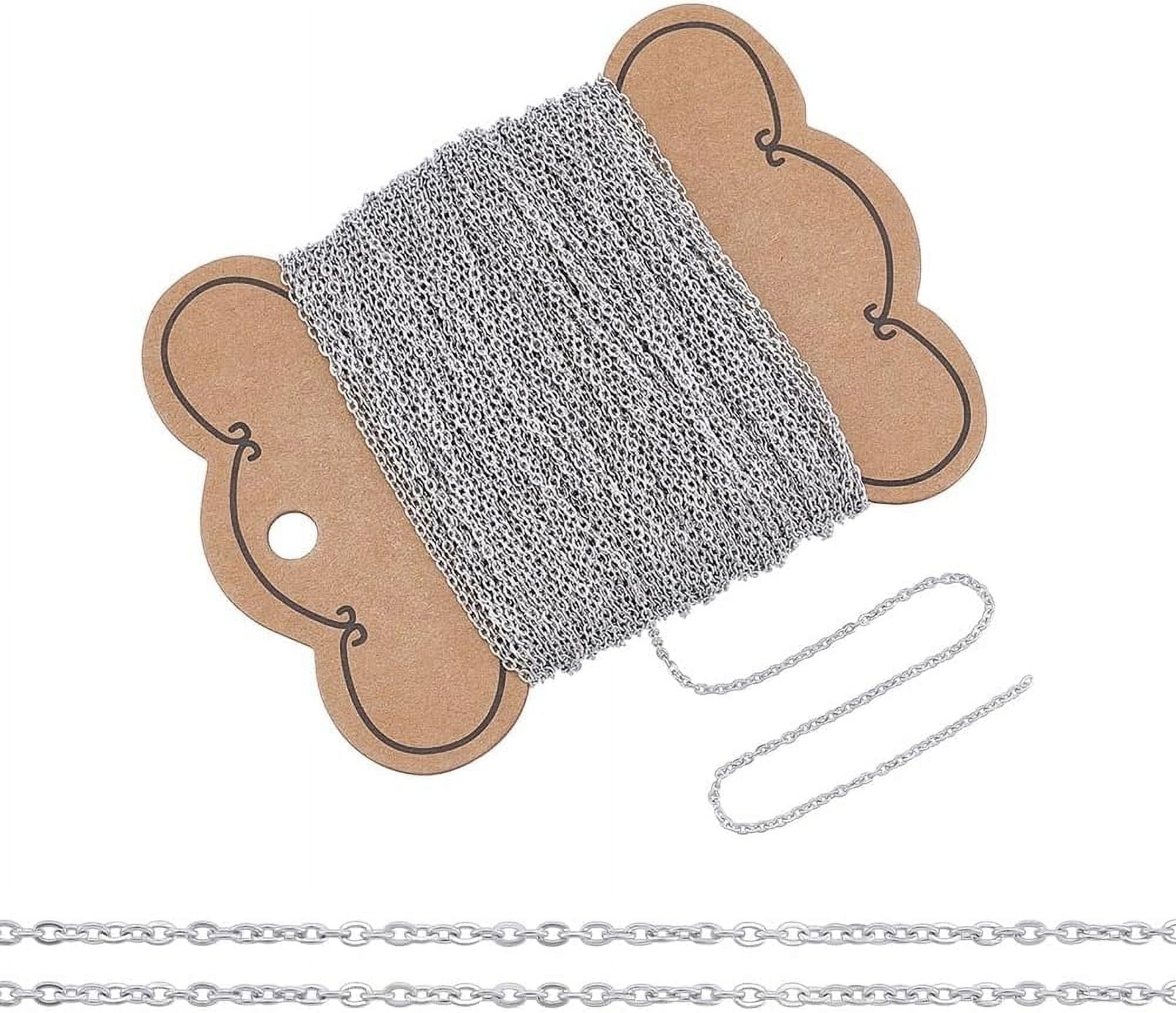 30M 304 Stainless Steel Cable Chains Soldered Oval with Card Paper ...