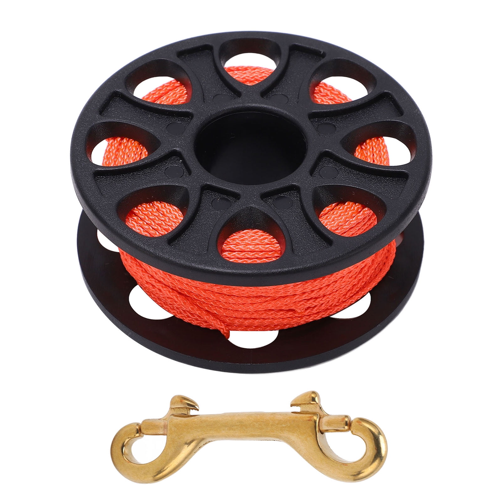 30M Scuba Diving Reel Finger Spool with Double-Ended Bolt Snap Clip ...