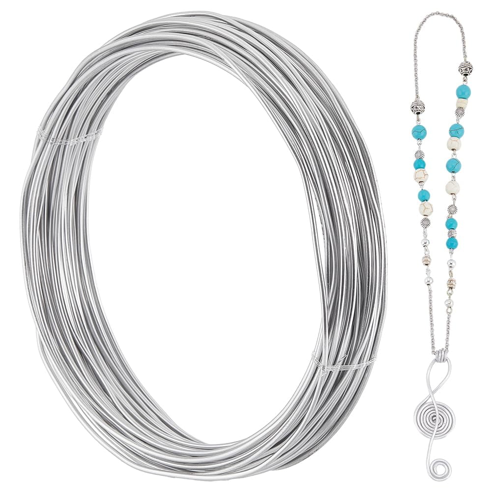 30M Silver Aluminum Wire 1.5mm Bendable Craft Metal Wire 15 Gauge ...