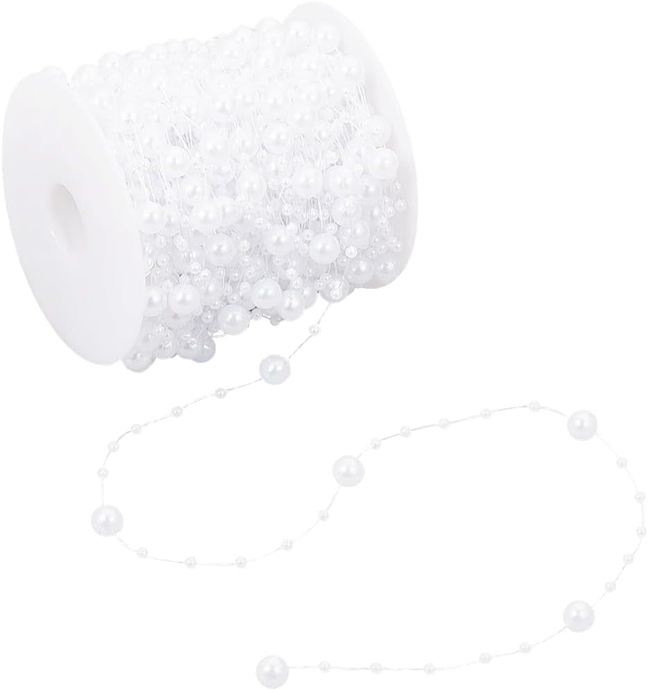 30M Wedding Pearl Garland White Pearl Strands Party Plastic Small ...