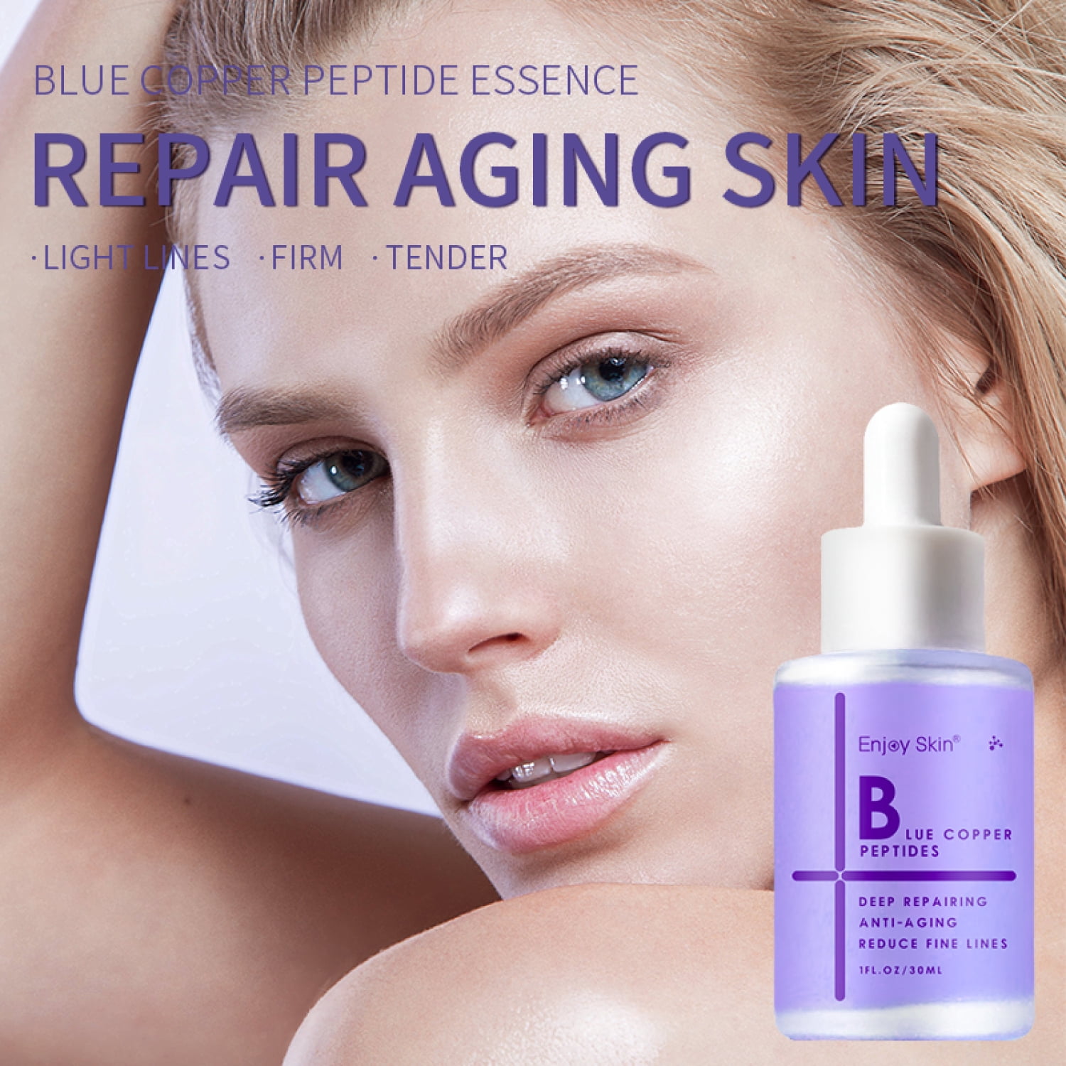 30ML Anti Aging Copper Peptide Face Serum,Blue Coooer Petides Serum ...