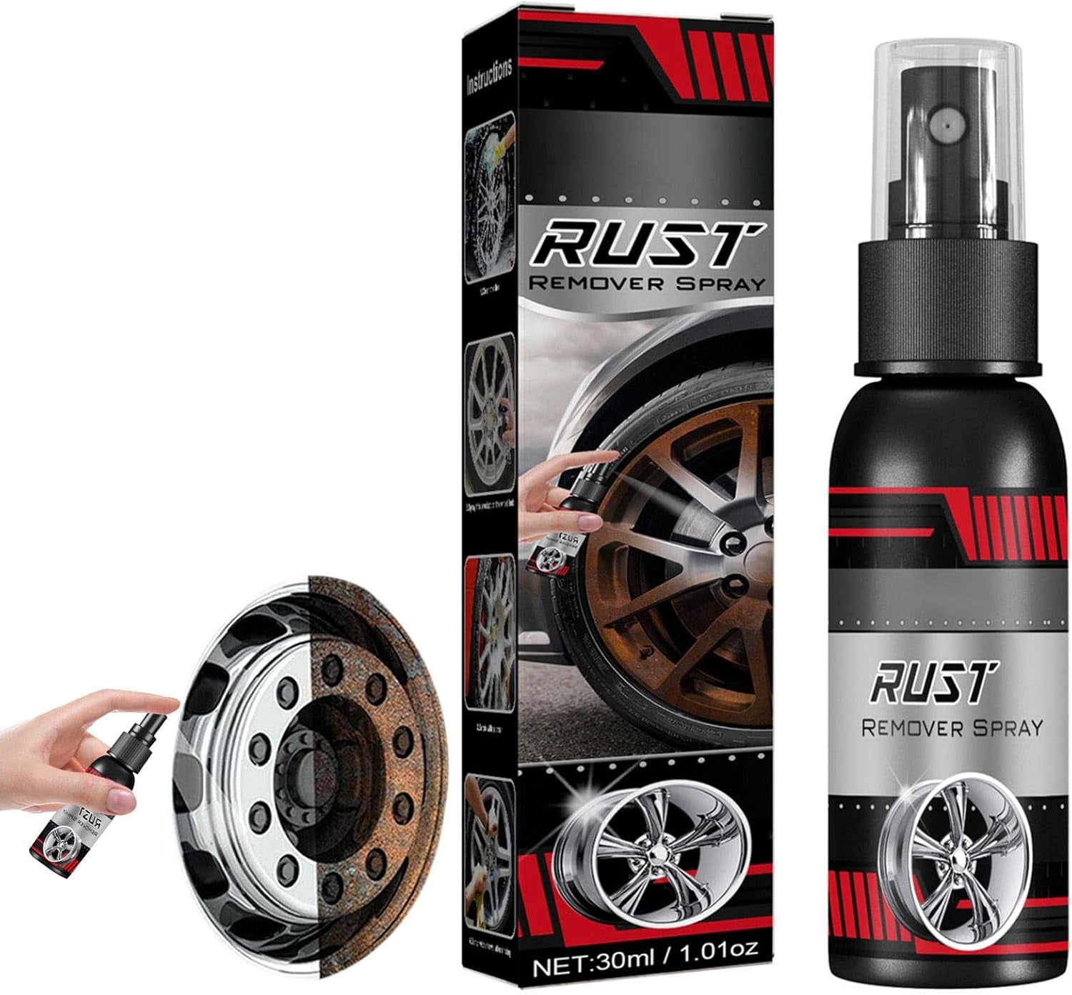 30ML Car Rust Remover Wheel Cleaner, Auto-Rost-Entferner, Car Rust ...