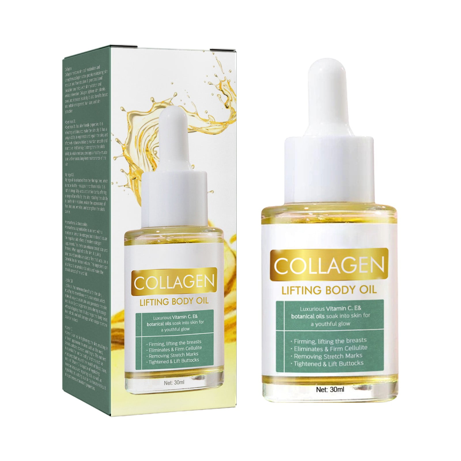 30ML Collagen Boosting Body Oil Toning Formula For Arms Belly Stubborn ...