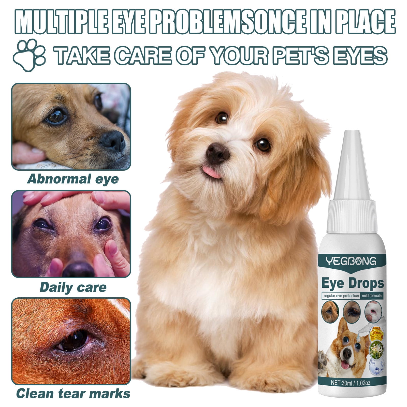 30ML Pet Eye Drops,Pet Eye Infection Treatment,Pet Eye Wash for ...