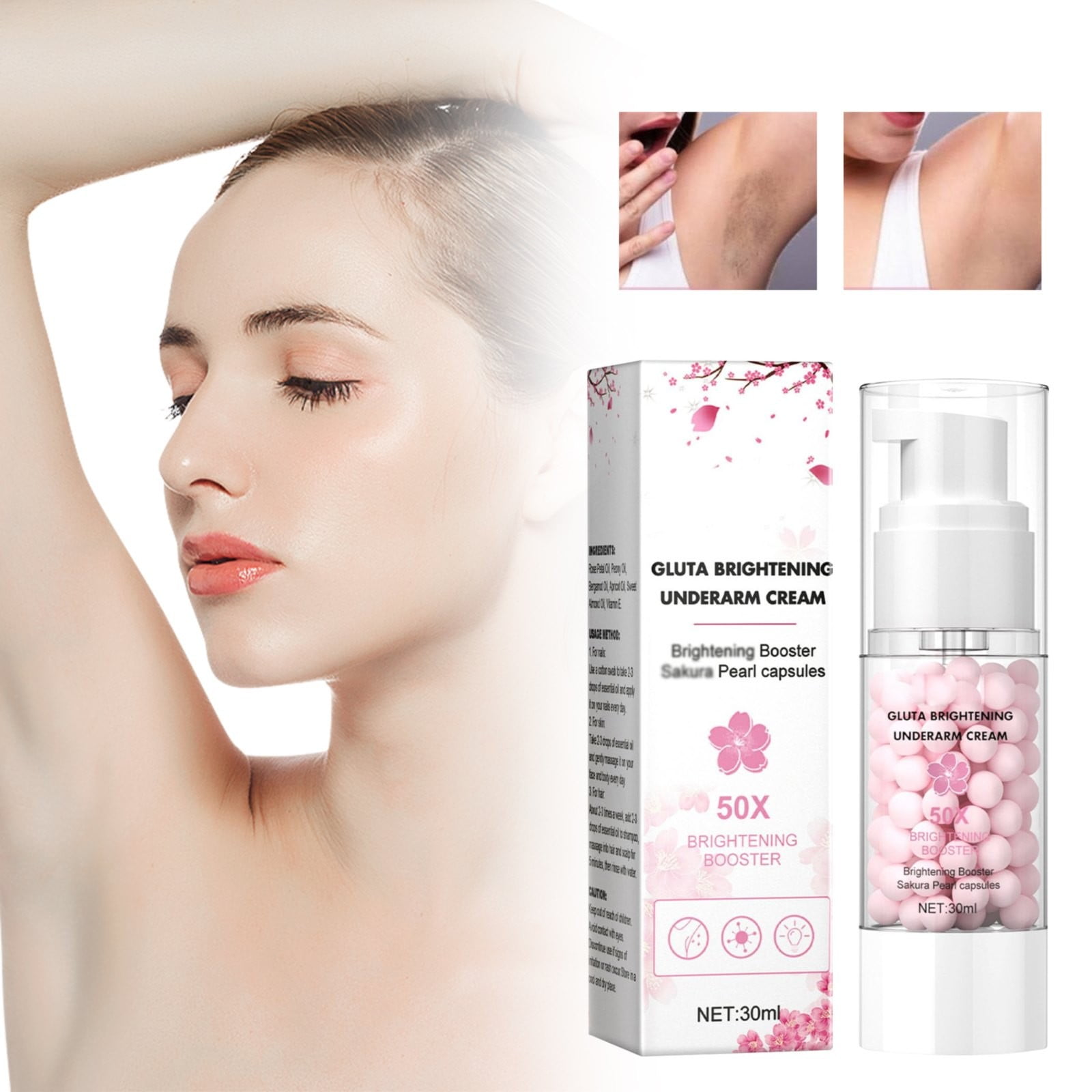 30ML Underarm Rejuvenating Hoygi Gluta Underarm Gluta Brightening Underarm 50X Vitamin C Pearl ...