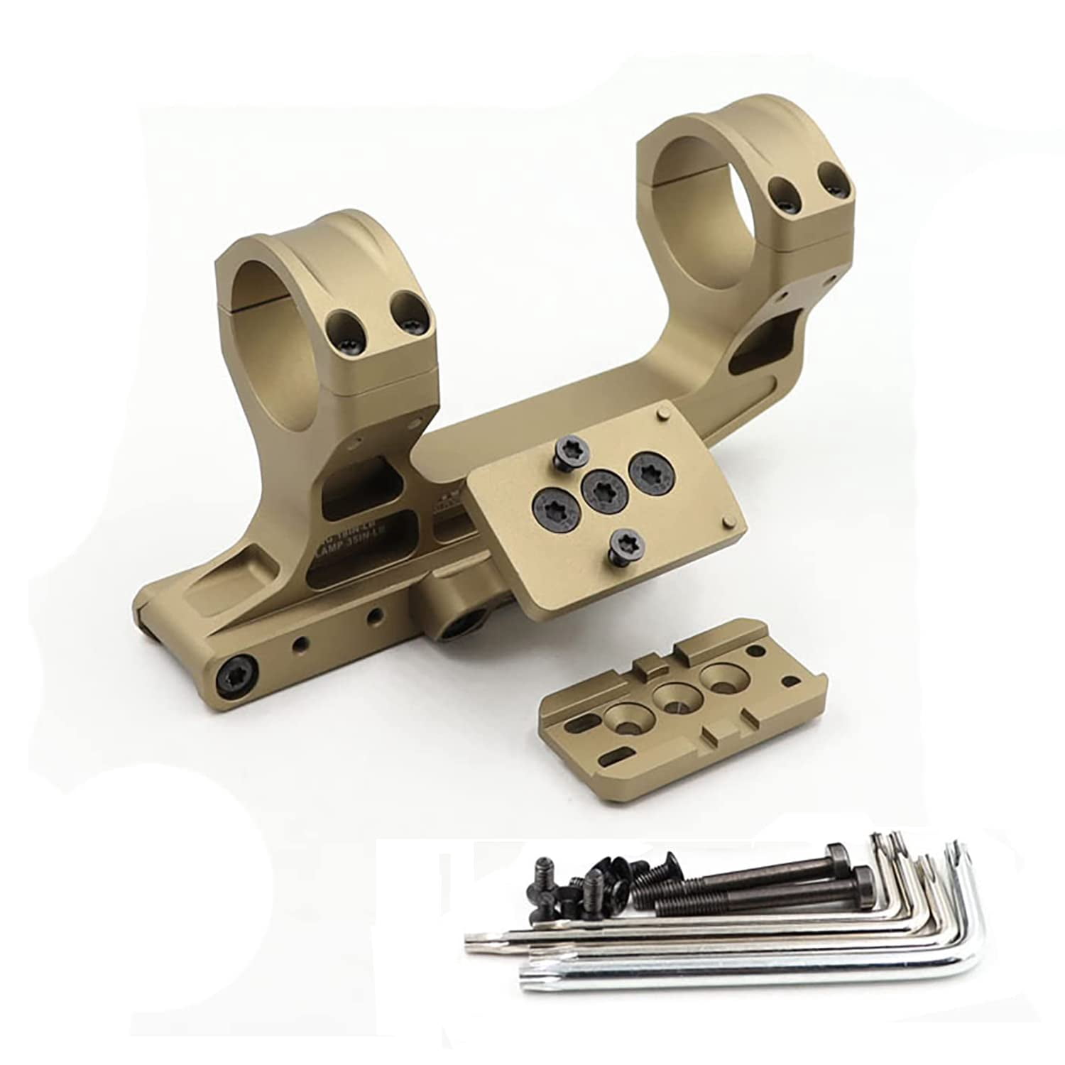 30MM Cantilever Double Ring Scope Mount with Red Dot Sight Mount (Sand ...