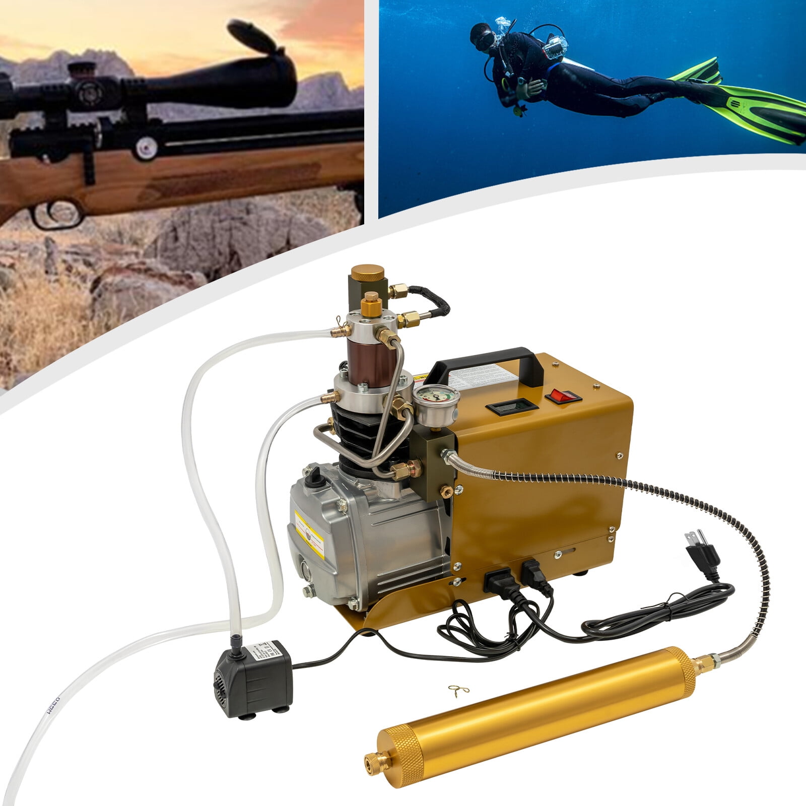 30MPA Electric Air Compressor Diving Pump - High Pressure Water-Cooled ...