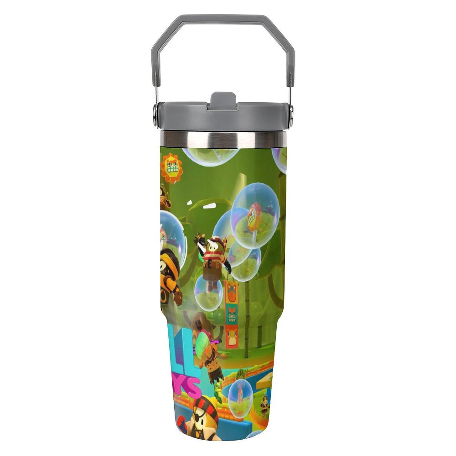 30Oz Fall Guy Tumbler with Lid Straw Top Handle Leakproof Vacuum ...