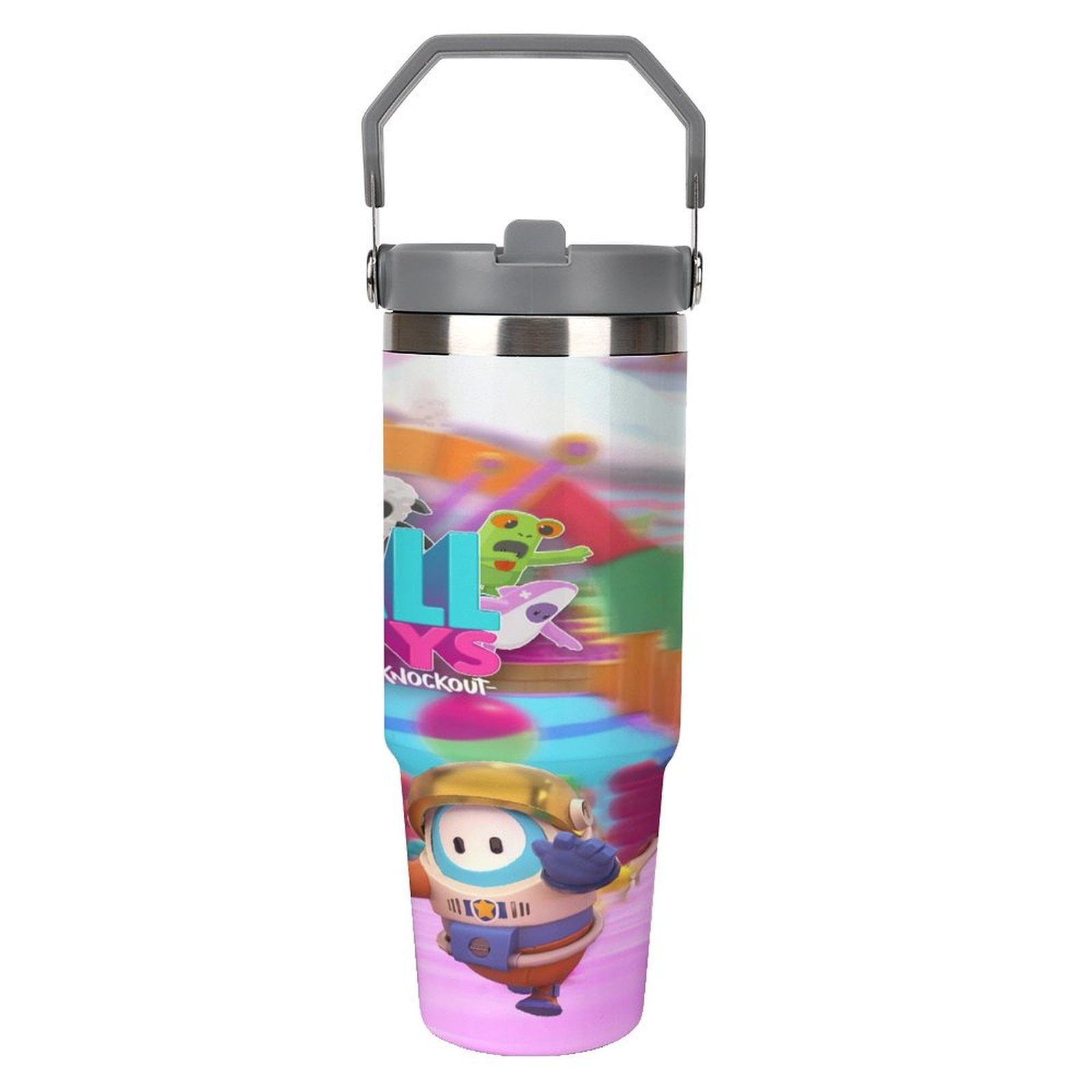 30Oz Fall Guy Tumbler with Lid Straw Top Handle Leakproof Vacuum ...