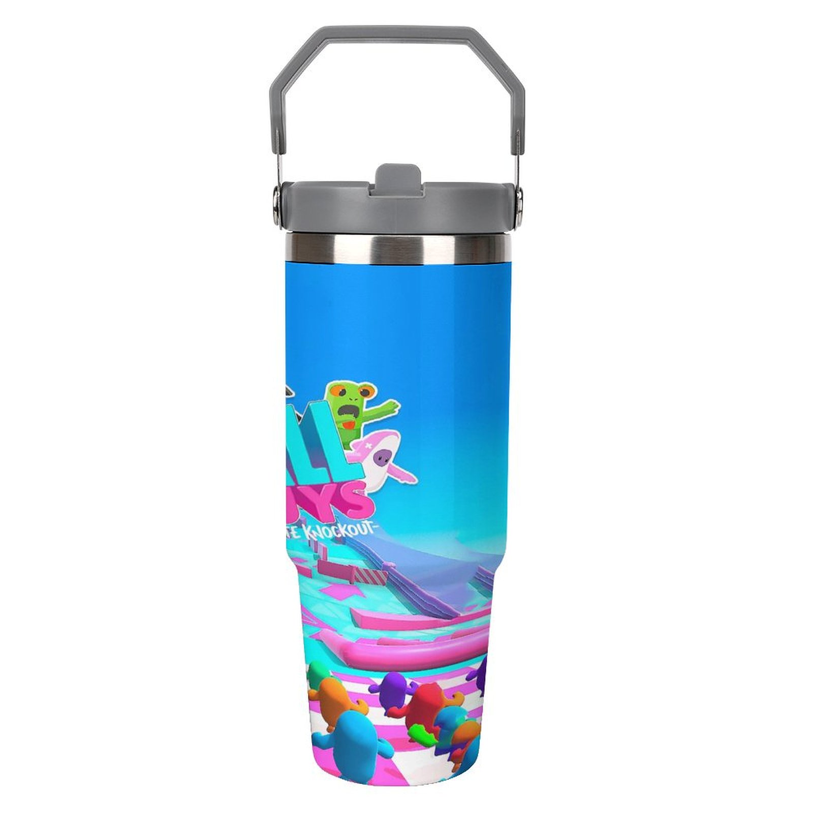 30Oz Fall Guy Tumbler with Lid Straw Top Handle Leakproof Vacuum ...