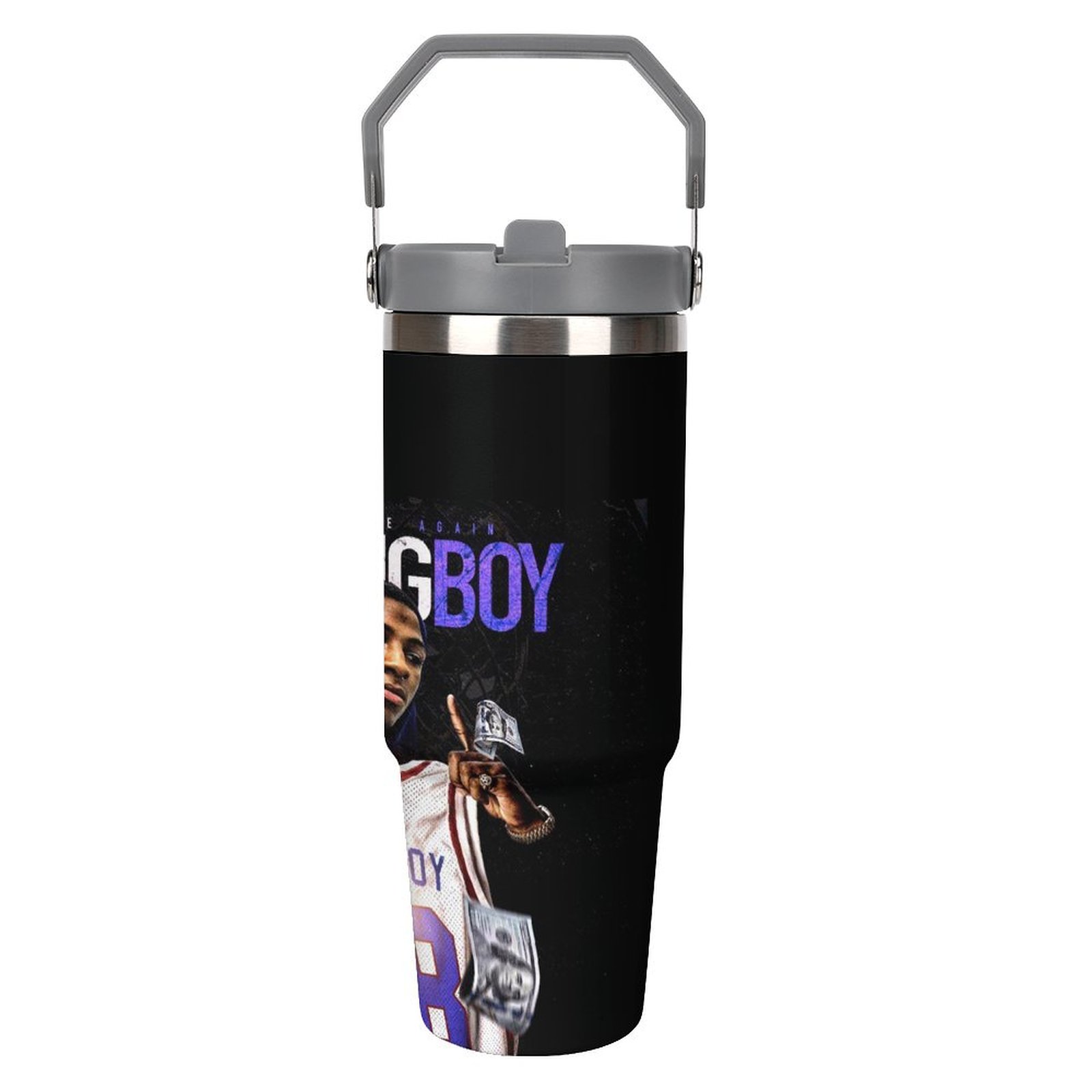 30Oz Young-Boy Never Br-oke Again Tumbler with Lid Straw Top Handle ...