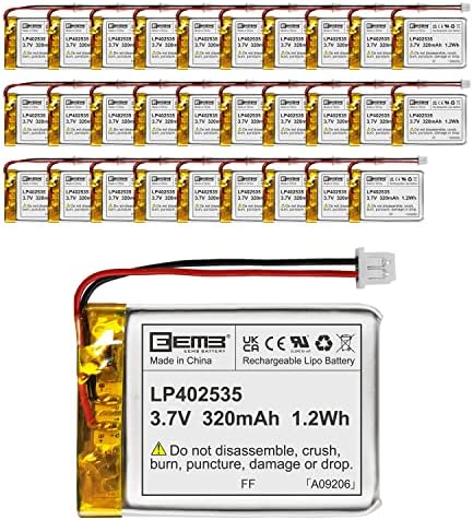 30PACK Lithium Polymer Battery 3.7V 320mAh 402535 Lipo Rechargeable ...