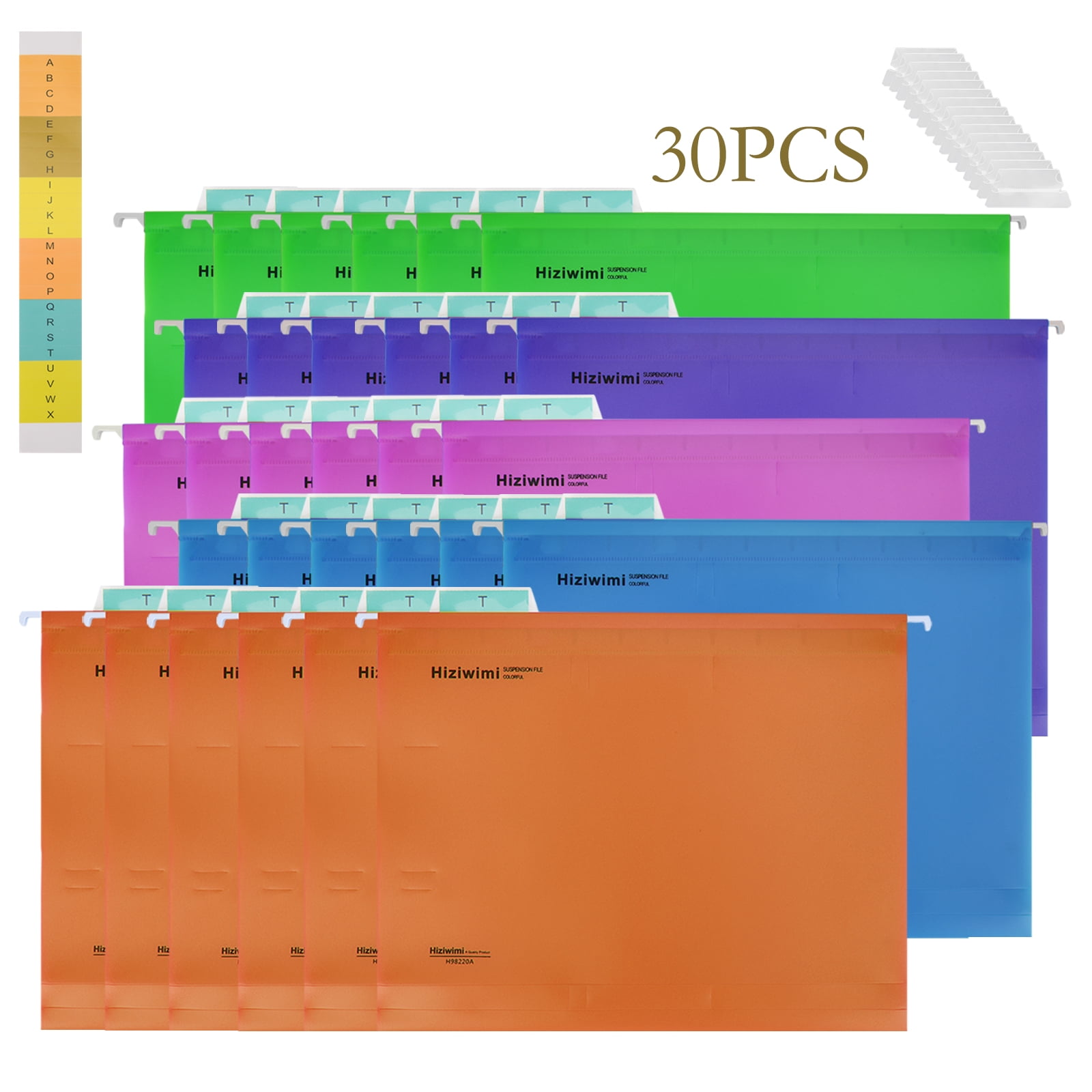 30PC PVC Waterproof Hanging File Folders, Letter Size with Tabs and ...