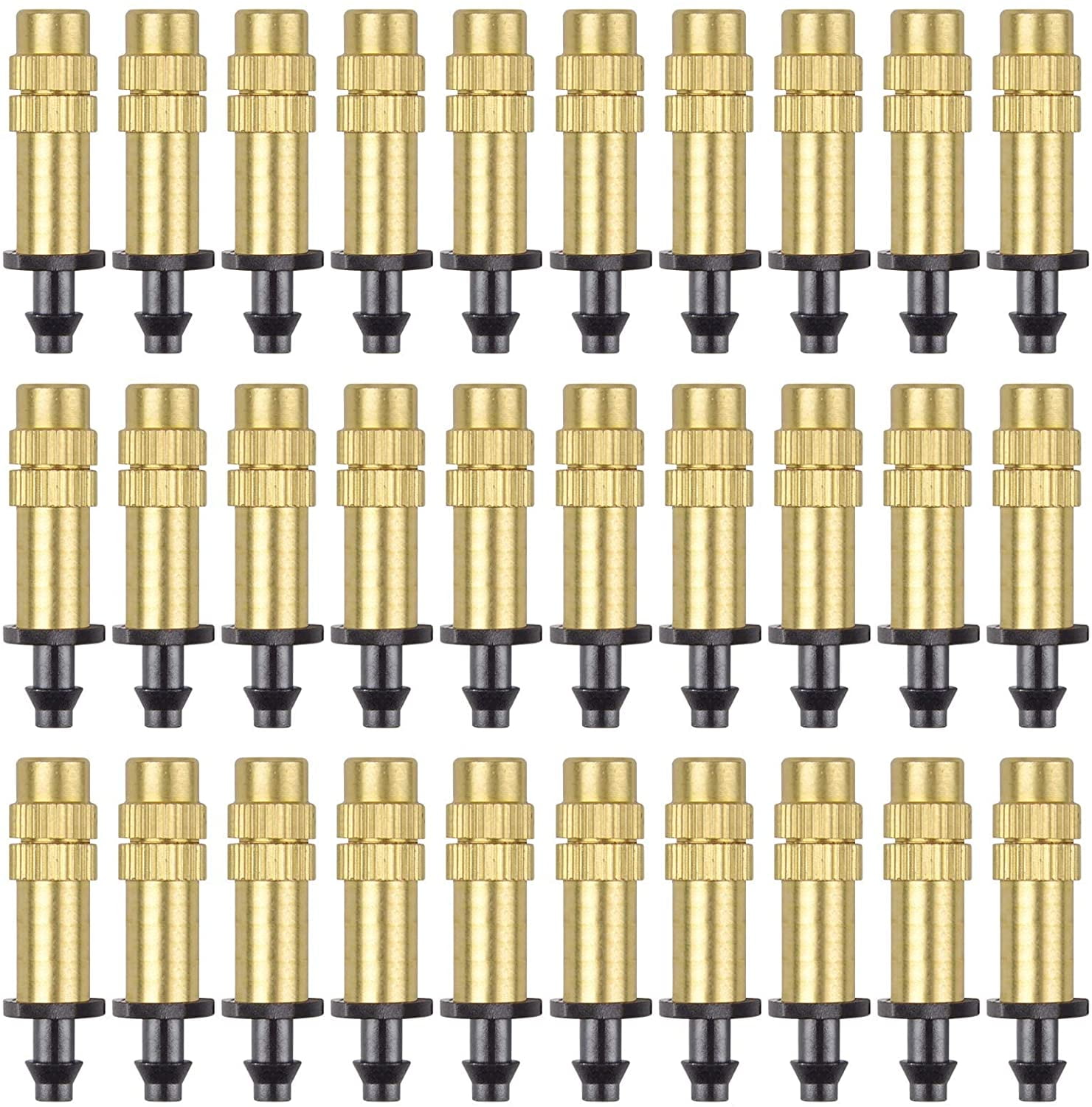 30PCS 1/4" Adjustable Copper Atomizing Nozzle Drip Irrigation Sprayer 4 ...