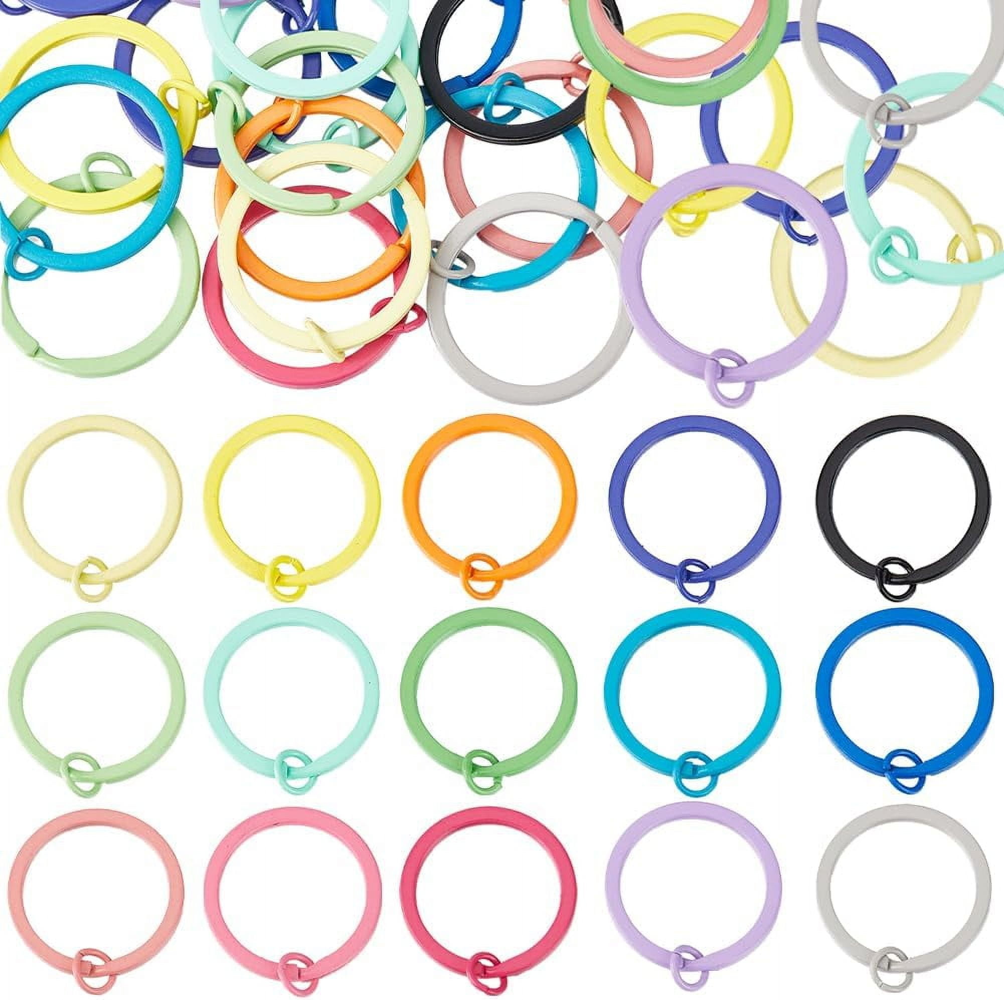 30PCS 15 Color Metal Split Jump Rings Colored Split Key Rings 1 Inch ...