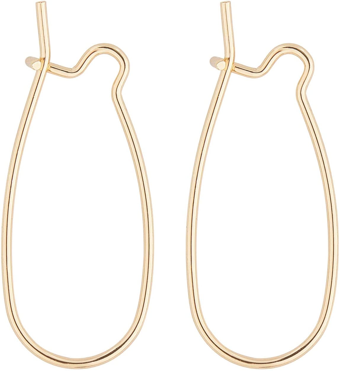30PCS 18K Gold Plated Kidney Earring Hooks Kidney Ear Wires for DIY ...
