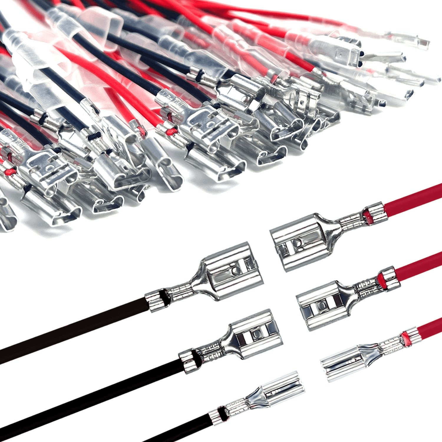 30PCS 2.8Mm /4.8Mm /6.3Mm Female Speaker Wire Connector with Insulating ...