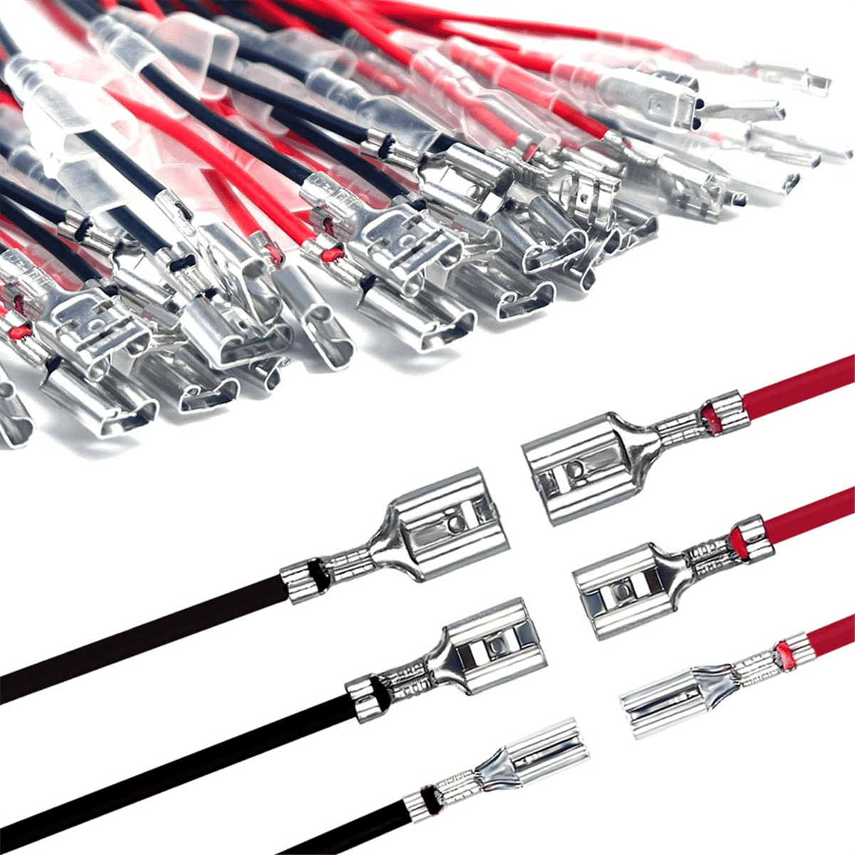 30PCS 2.8mm /4.8mm /6.3mm Female Speaker Wire Connectors with ...