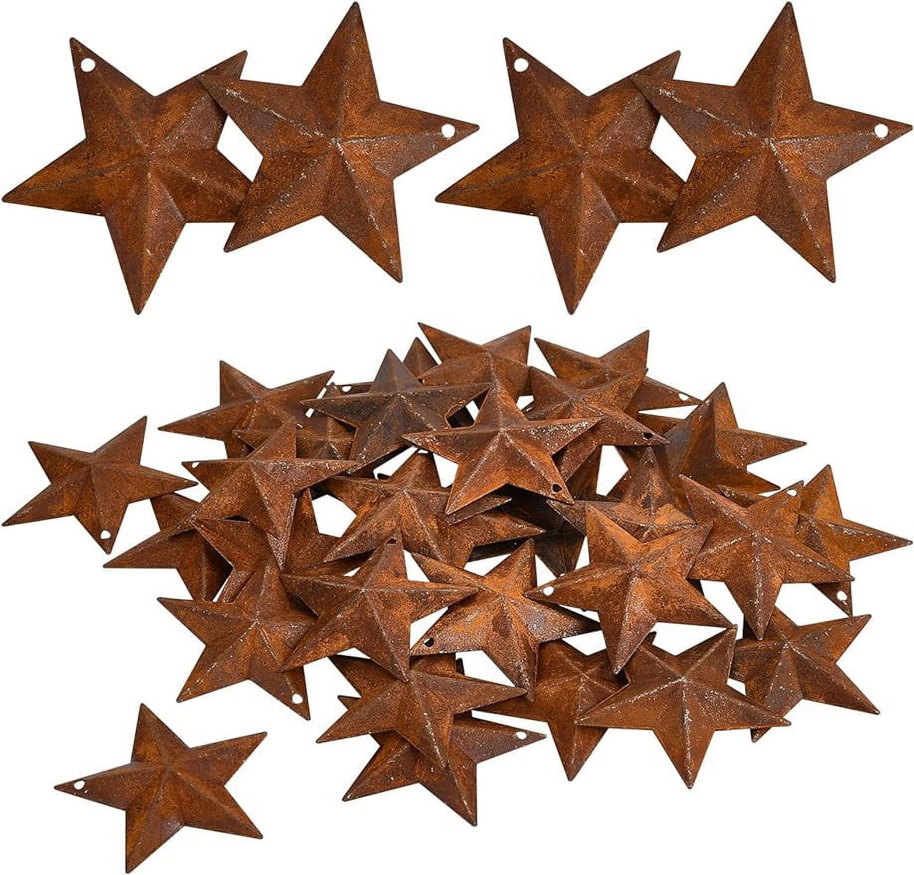 30PCS 2 Inch Metal Rusty Barn Star Antique Primitives Rustic Country ...