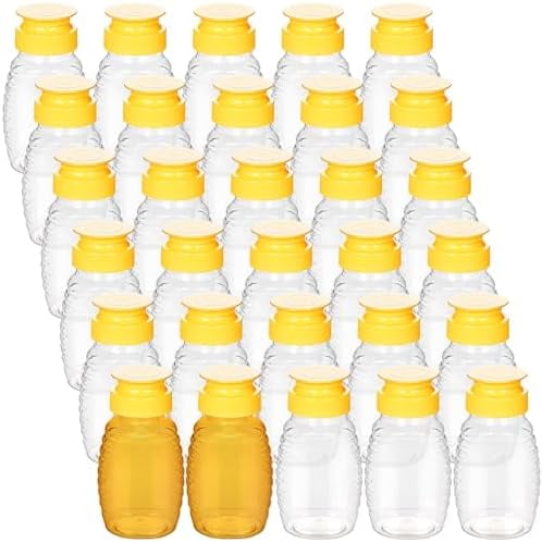 30PCS 3.38oz Plastic Honey Bottles, Bulk Honey Jars Honey Dispenser ...