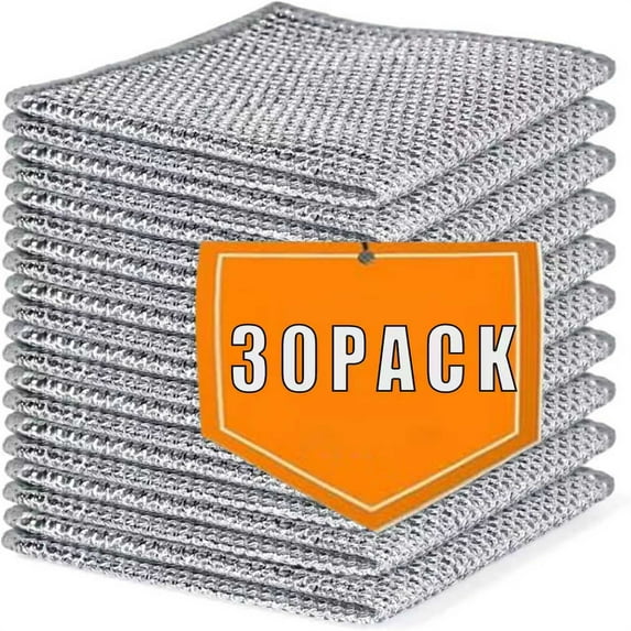 30PCS 3-Layer Non-Scratch Multipurpose Steel Wire Dishcloths - Reusable ...