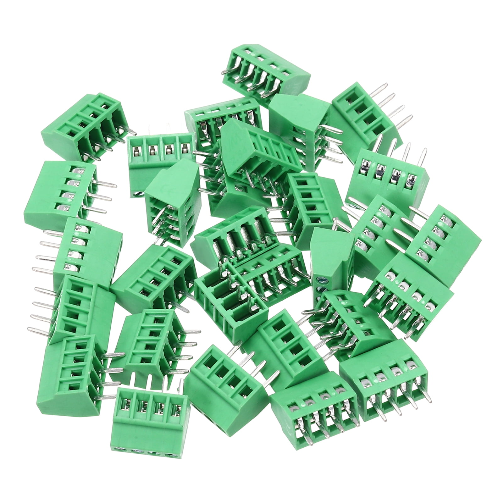 30PCS 4-Pin PCB Mount Screw Terminal Block Connectors 2.54mm/0.1inch ...