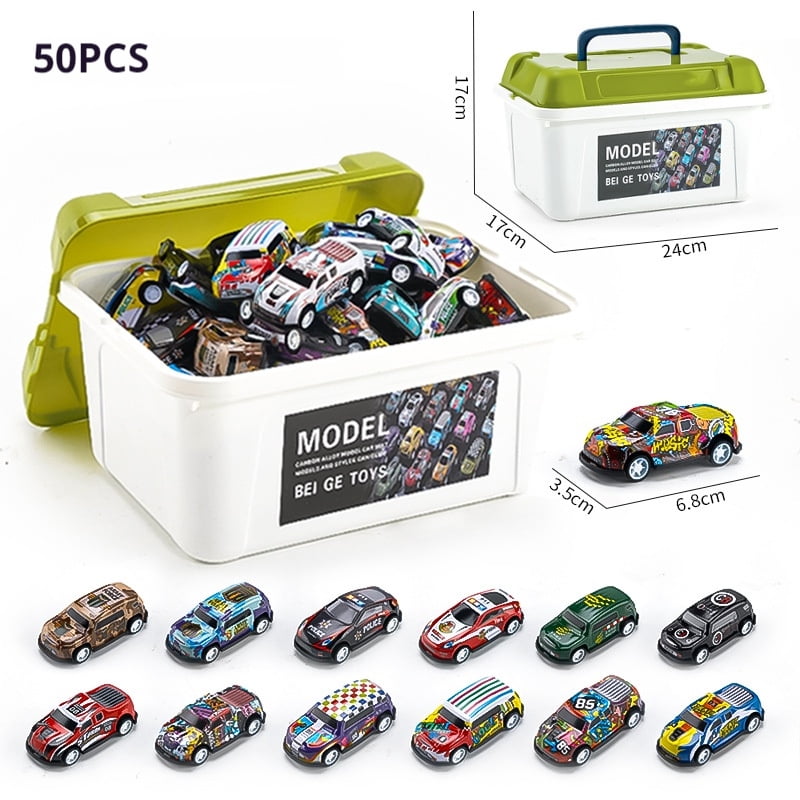 30PCS 50PCS Mini Alloy Car Model Set with Storage Box Diecast Cars Toys ...