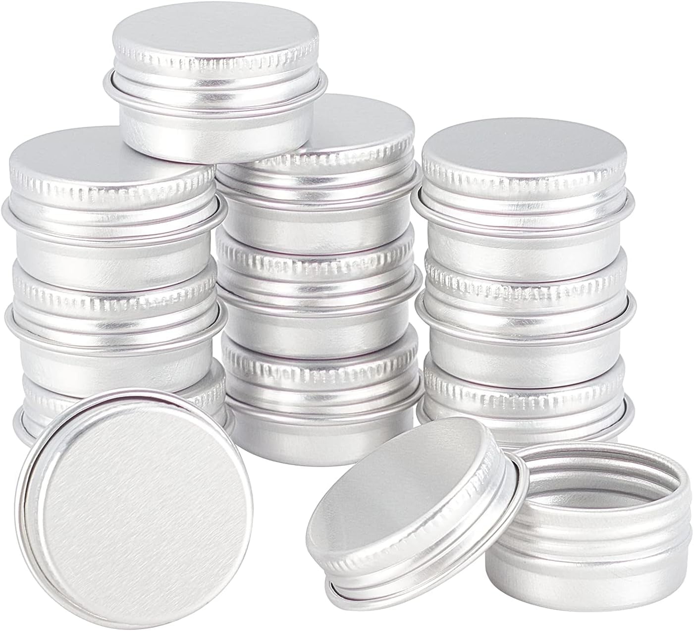 30PCS 5ml/0.17oz Platinum Round Aluminium Tin Cans with Screw Top Lid ...