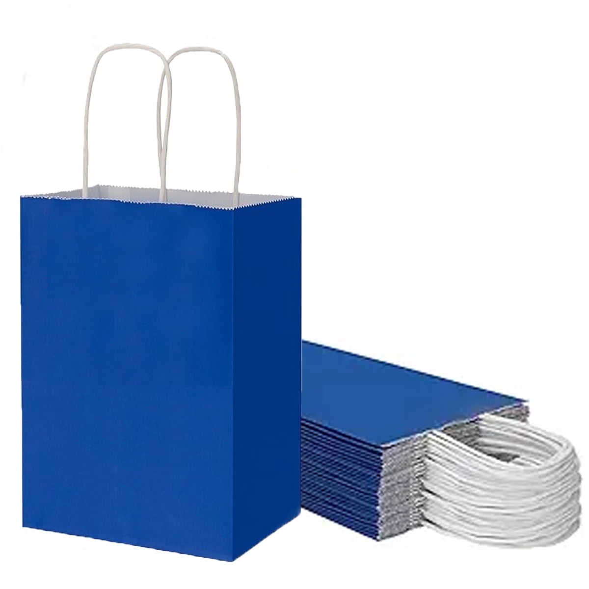 30PCS 8in Party Favor Goodie Bags Kraft Small Royal Blue Gift Bags with ...
