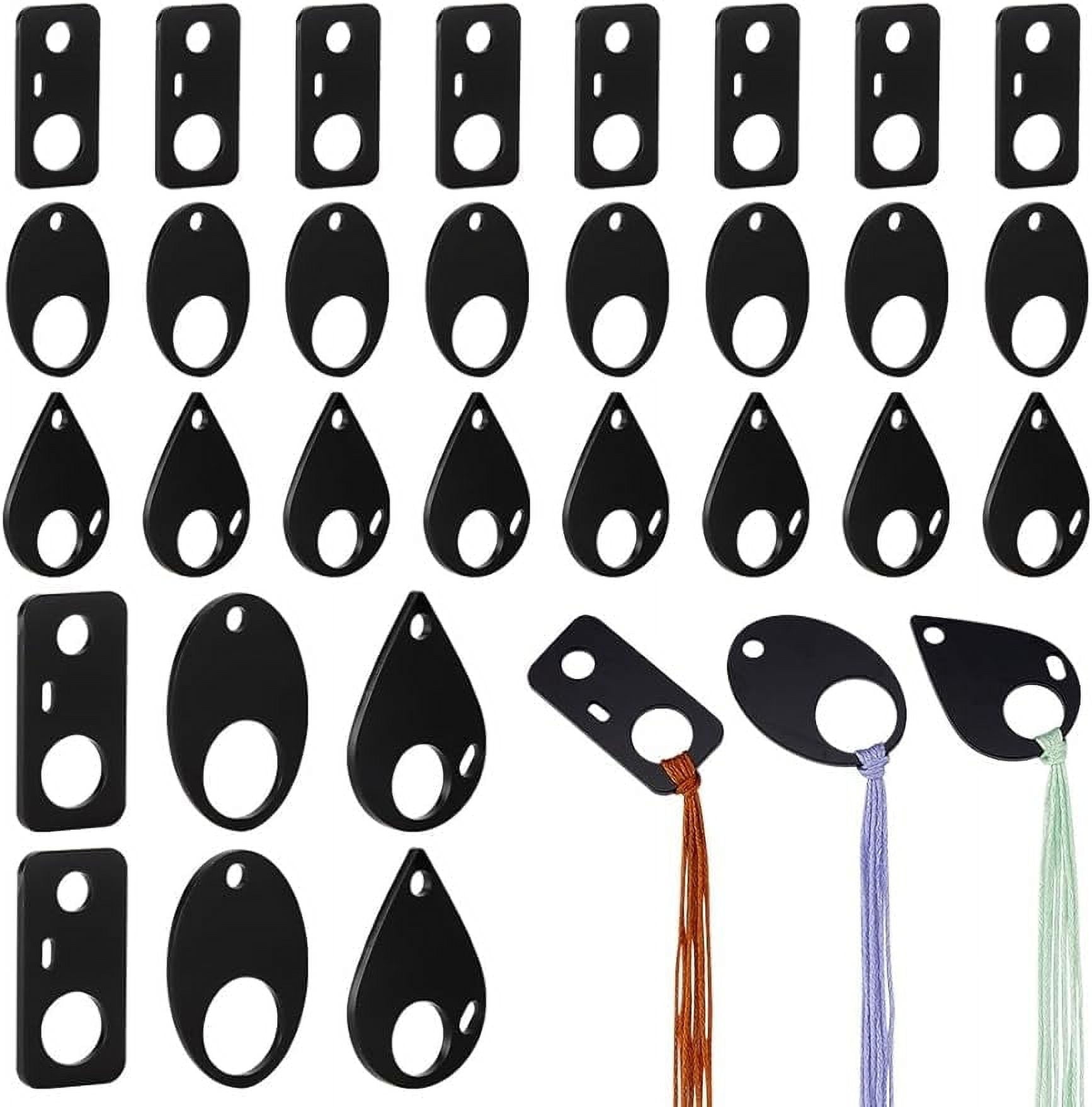 30PCS Acrylic Embroidery Floss Drop 3 Style Black Acrylic Thread Drops ...