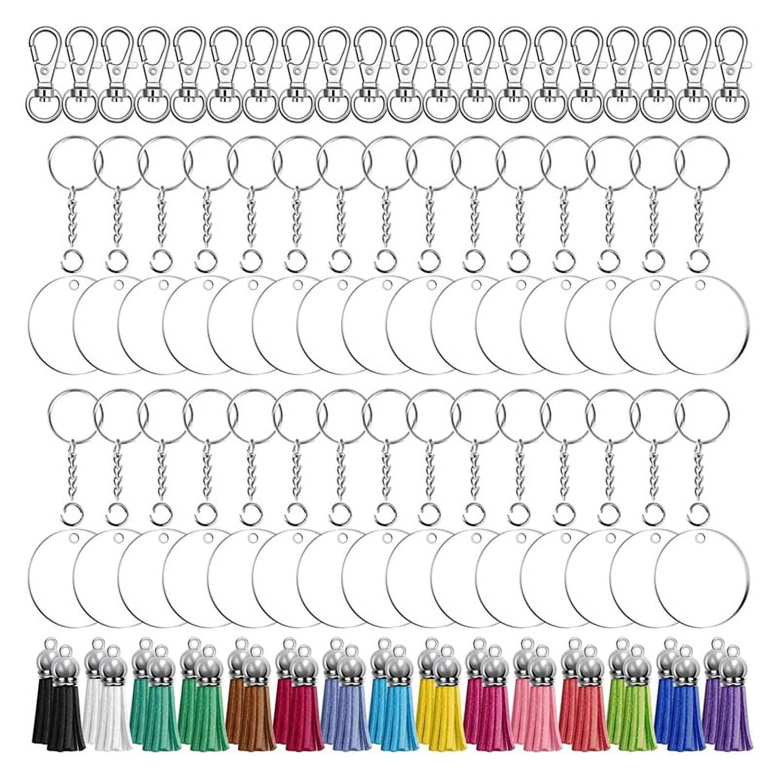 30PCS Acrylic Keychain Blanks, Clear Blank Keychains Kit for DIY ...