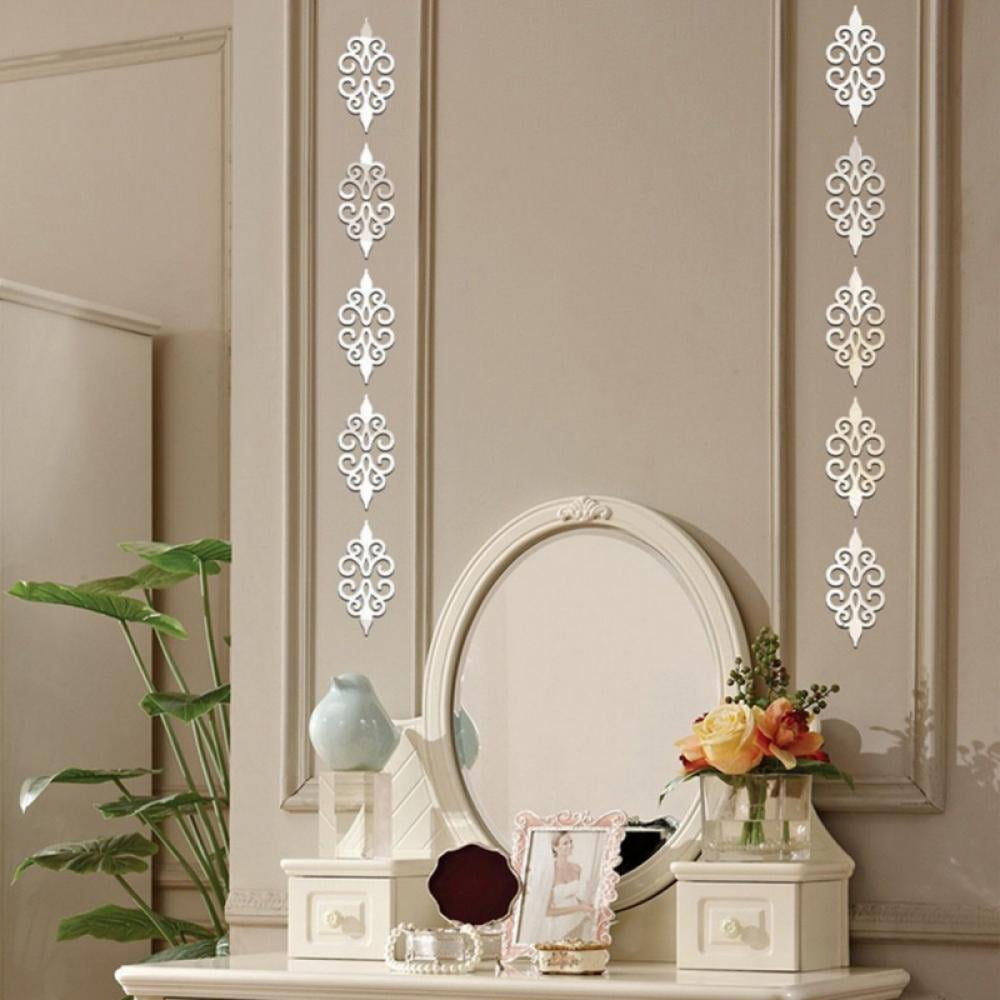 30PCS Acrylic Mirror Wall Stickers Decals DIY Self Adhesive Hollow ...